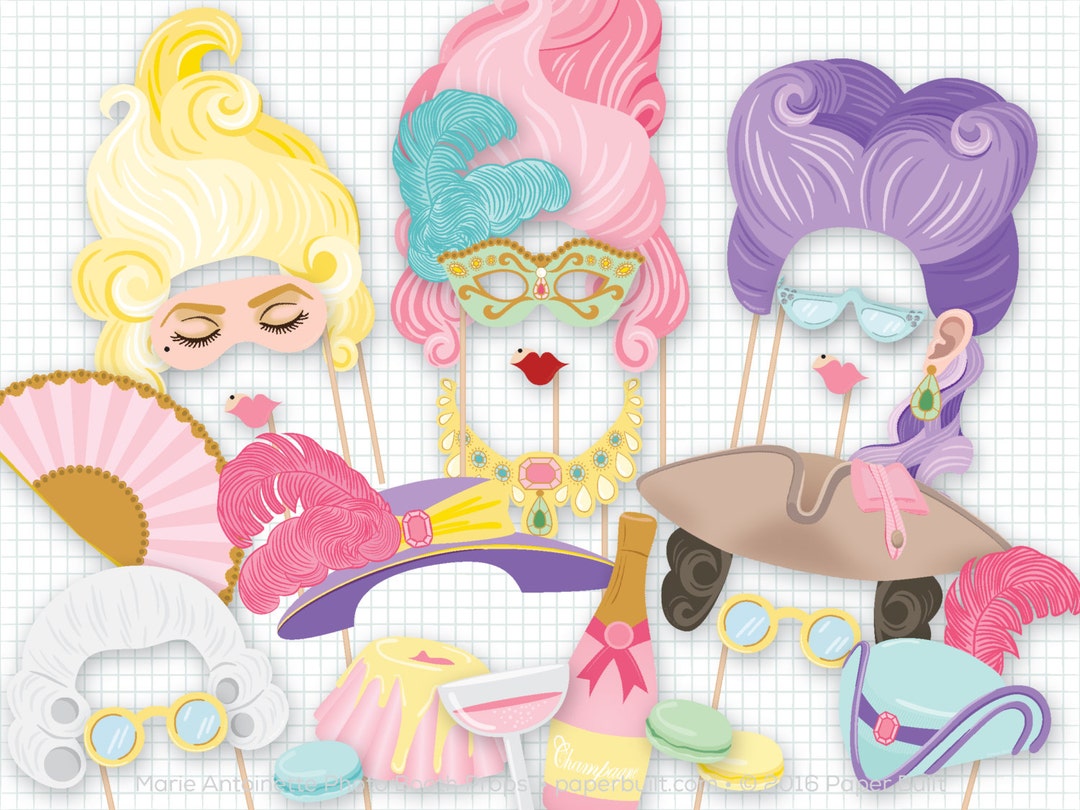 Marie Antoinette Photo Booth Props, French Photobooth Props, Wedding ...