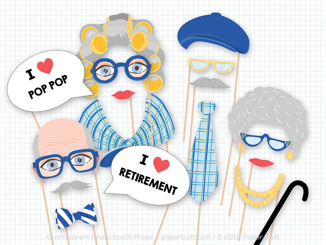 Grandparents' Day Photo Booth Props: Senior Citizen Party (PDF Download ...
