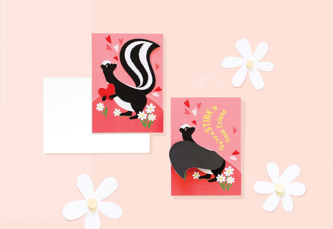 Kids Valentine Card, Skunk Valentine, Palentines Day Card, Kids ...
