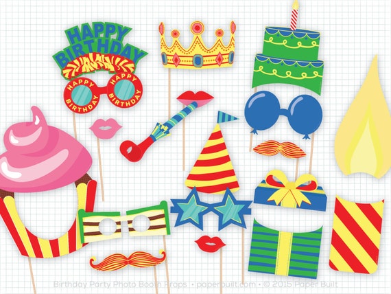 Birthday Party Photo Booth Props, Photobooth Props, Boy Birthday Party ...
