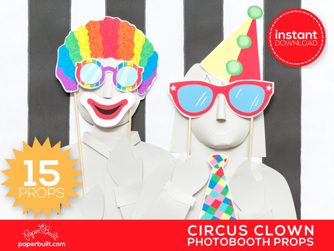 Circus Clown Photo Booth Props Photobooth Props Circus - Etsy