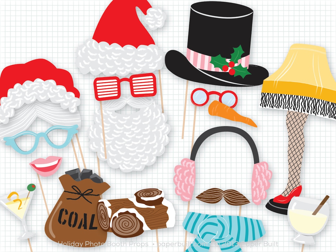 Christmas Photobooth Props, Christmas Photo Booth Props, Holiday, Foto ...