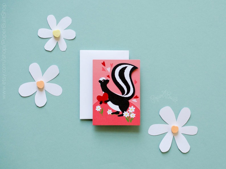 Kids Valentine Card Skunk Valentine Palentines Day - Etsy