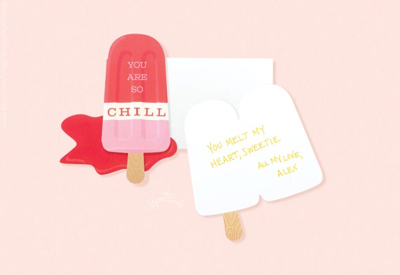 Valentine Card, Popsicle Valentine, You are So Chill, Valentine's Day ...