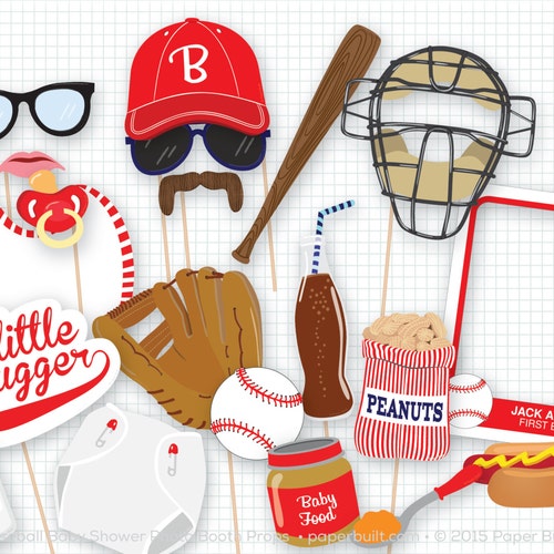 Baseball Baby Shower Photo Booth Props Photobooth Props - Etsy