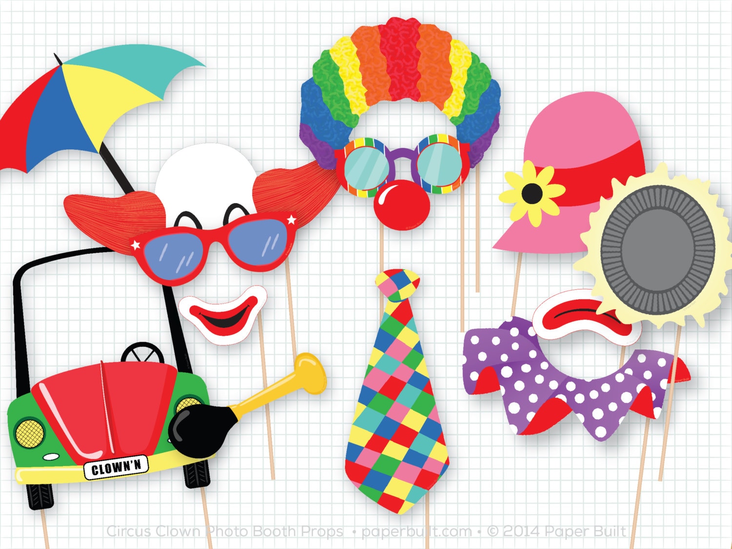 Circus Photo Booth Props Printable