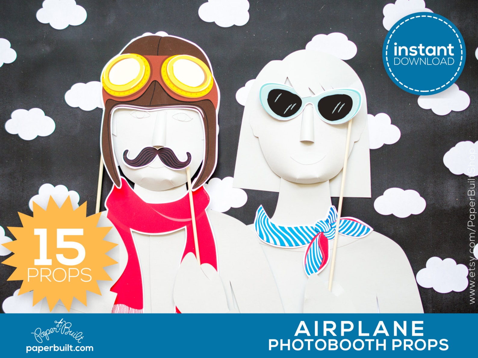 Airplane Party Photo Booth Props Birthday Party Photobooth - Etsy