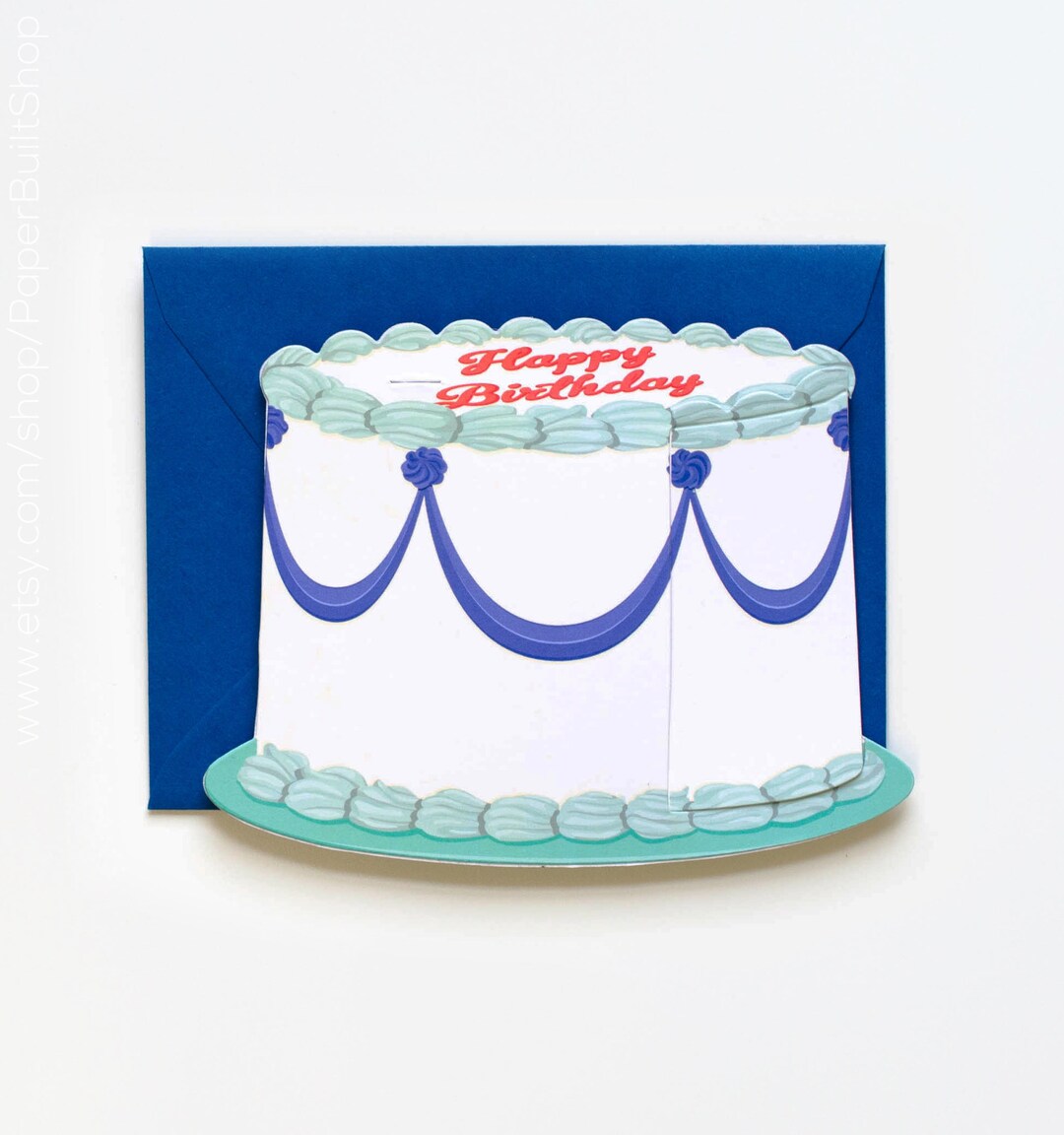 Birthday Cake Birthday Card, Die-cut Greeting Card, Cake Frosting ...