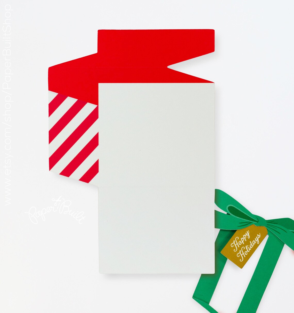 Candy Cane Present Card Unique Christmas Card Classic - Etsy