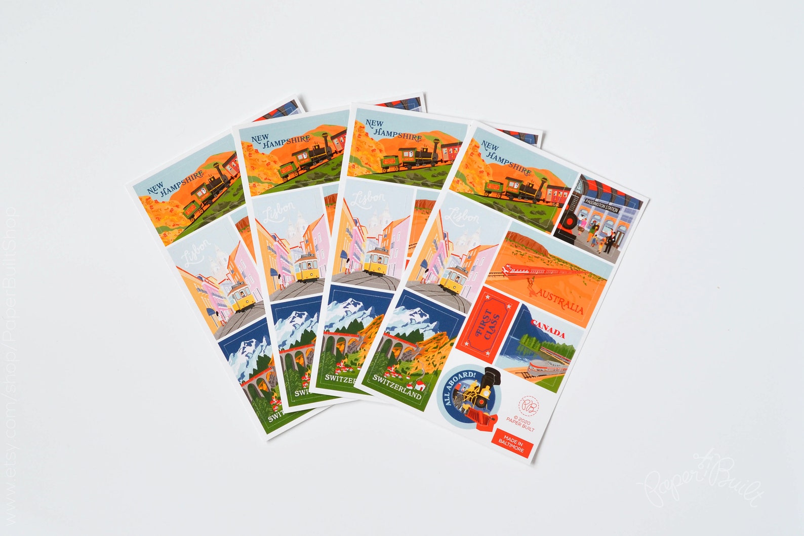 Train-themed Travel Stickers Train Party for Suitcase Favor | Etsy