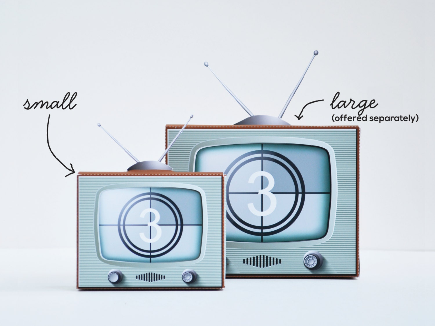 INSTANT DOWNLOAD - Printable Vintage/ Retro Television Gift/ Favor Box ...