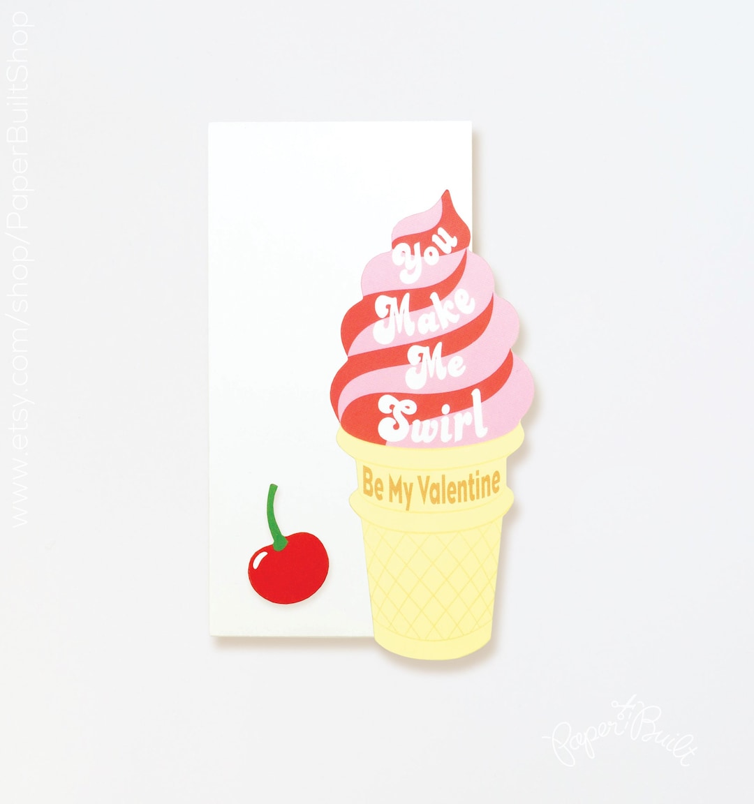 Soft Serve Valentine Card, Ice Cream Valentine, Ice Cream Cone ...