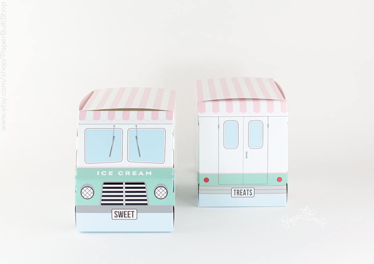 Ice Cream Party Box Set of 4 Ice Cream Truck Cupcake Box - Etsy