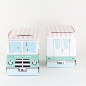 Ice Cream Party Box - Set of 4, Ice Cream Truck Cupcake Box, Pastel ...