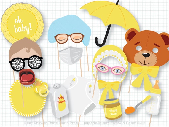 Baby Shower Photo Booth Props, Gender Neutral Shower, Photobooth Props ...