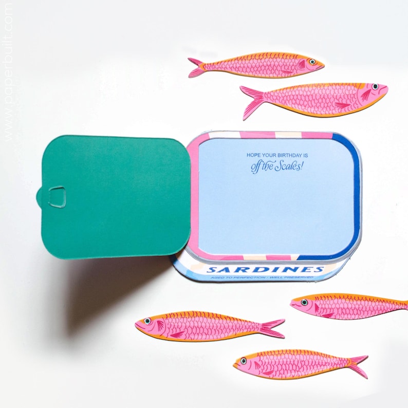 Sardine Can Birthday Card – Die-cut Fish Tin With Removable Lid & Punny ...