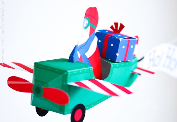 Christmas Santa Decoration, Santa Airplane, Christmas DIY, Holiday ...