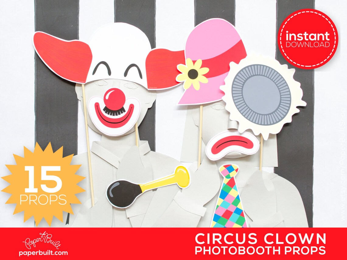 Circus Clown Photo Booth Props Photobooth Props Circus - Etsy
