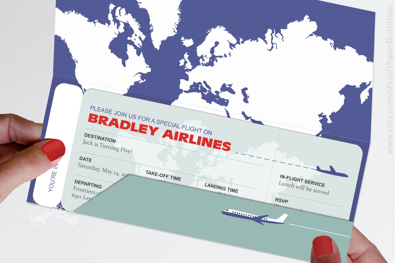 Airplane Party Airline Ticket Jacket Airplane Birthday Real | Etsy