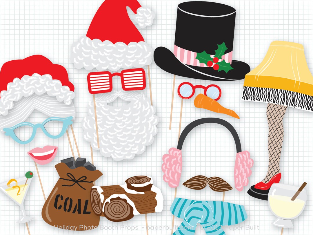 Holiday Photobooth Props, Christmas Photo Booth Props, Christmas, Foto ...