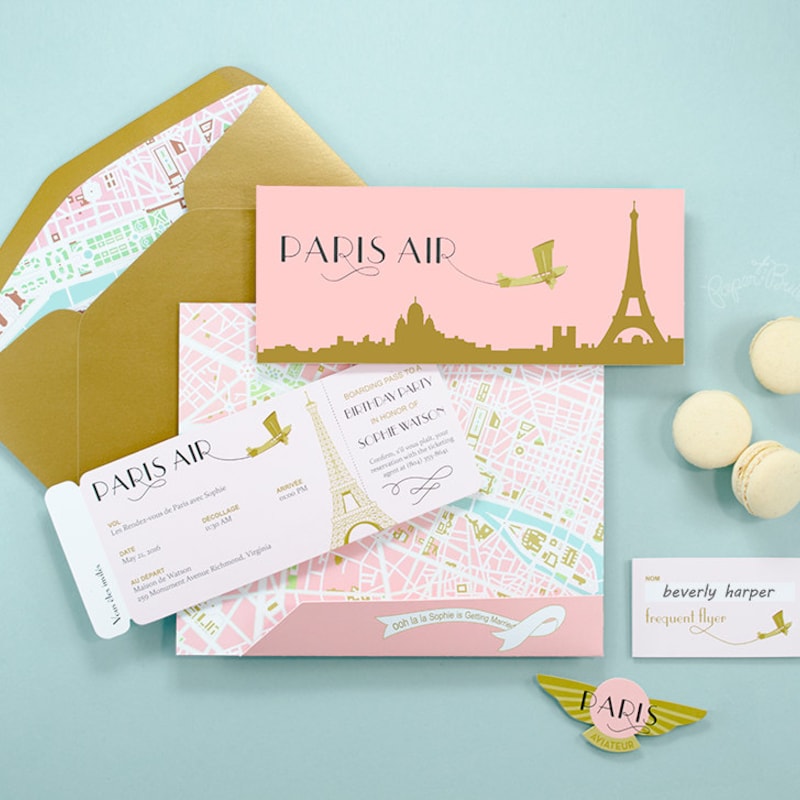 Paris Themed Invitations - Etsy