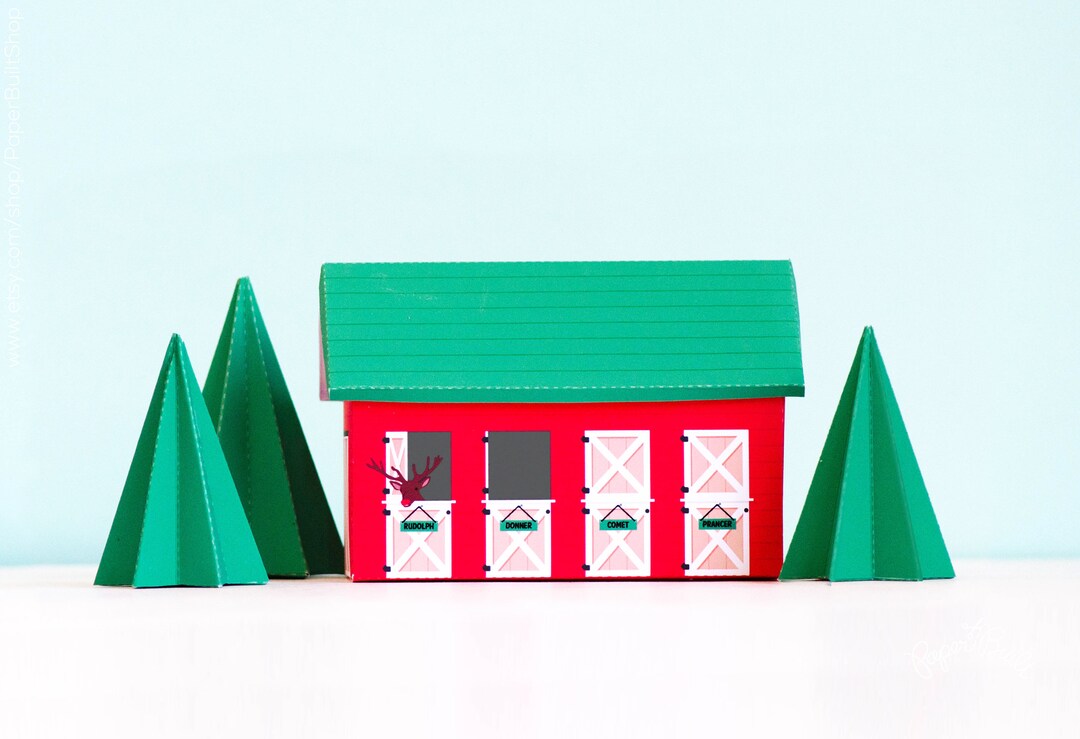 Christmas Village Stable: Rudolph Reindeer DIY (PDF Download) - Etsy