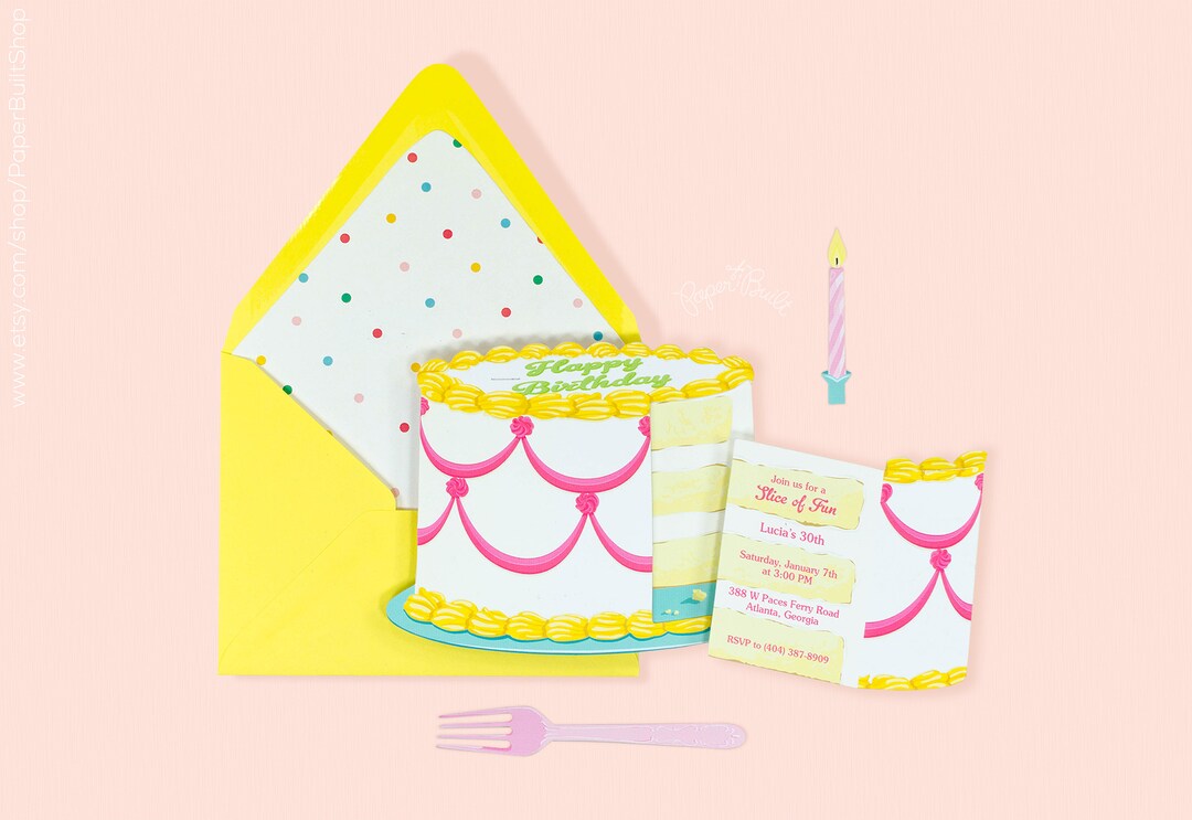 Birthday Cake Invitation, Birthday Party Invite, Sweets Party, Bday ...