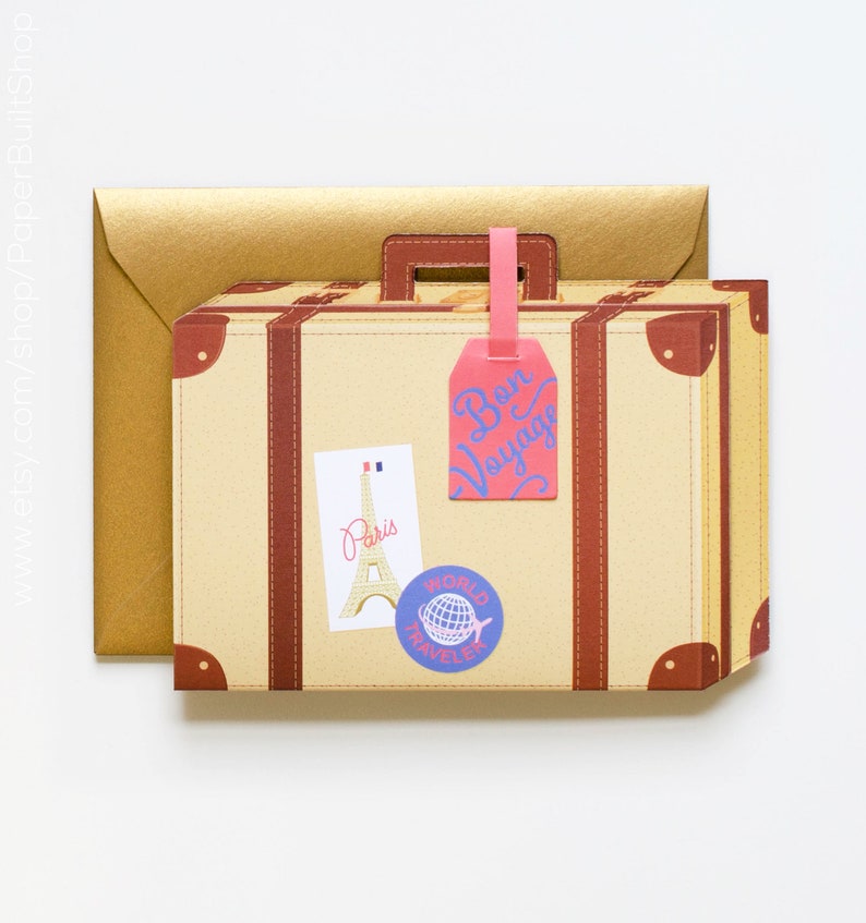 Special Vintage Suitcase Card Congratulations Card Die-cut | Etsy