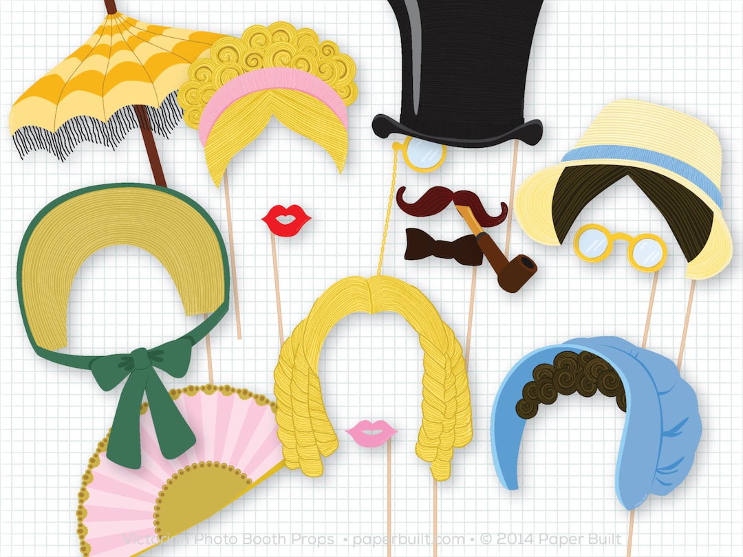 Jane Austin Photo Booth Props, Victorian Photobooth Props, Old Timey ...