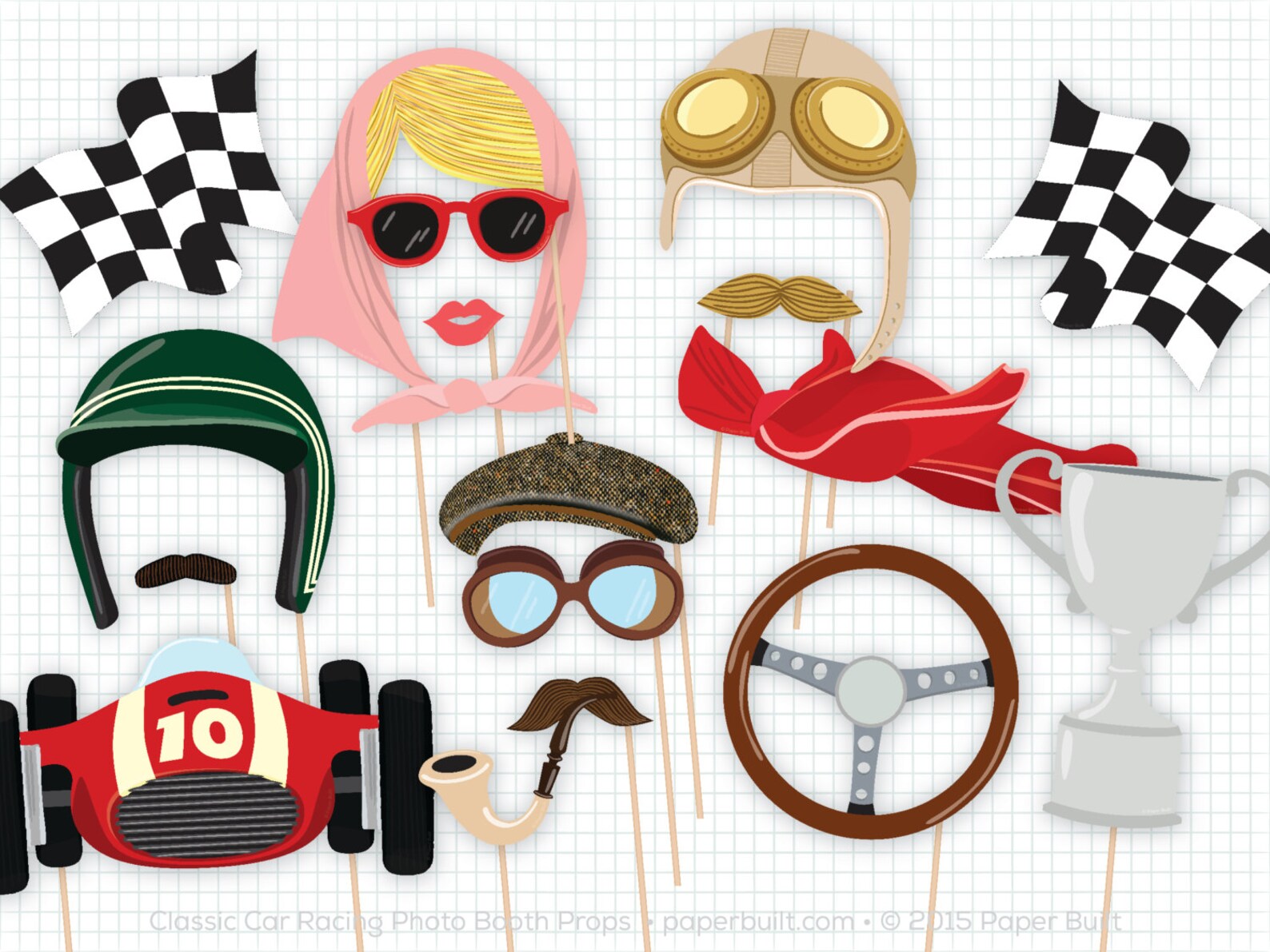Race Car Photo Booth Props Photobooth Props Classic Car - Etsy Australia