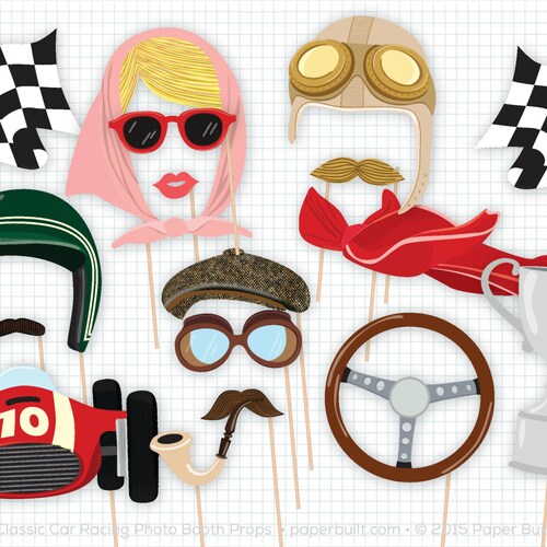 Race Car Photo Booth Props Photobooth Props Classic Car - Etsy Sweden