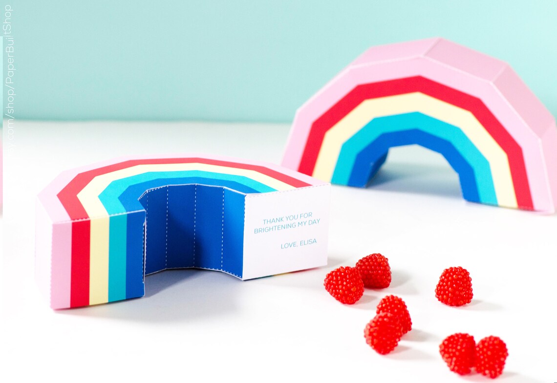 Rainbow Favor Box Rainbow Party Rainbows and Unicorns Pink - Etsy