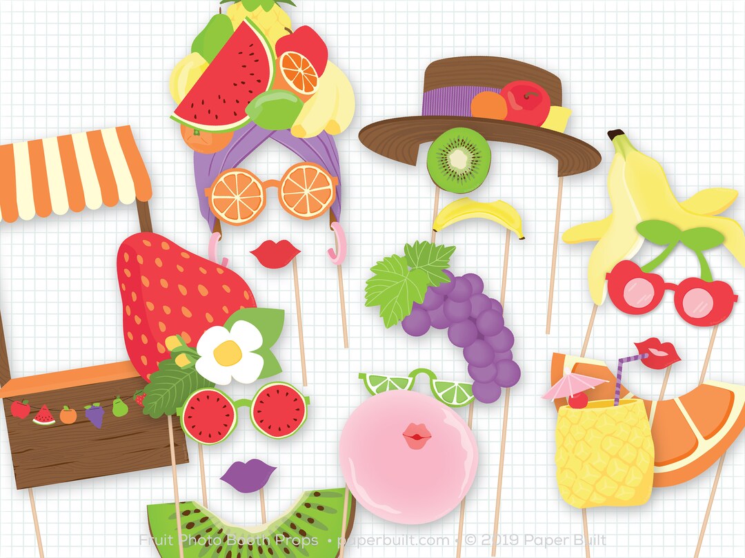 Tutti Fruiti Photo Booth Props, Fruit Photobooth, Tropical Fruit Party ...