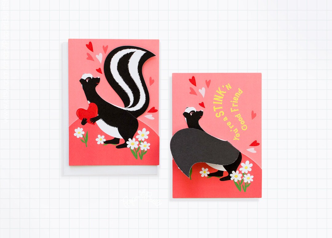 Kids Valentine Card, Skunk Valentine, Palentines Day, Valentines Day ...