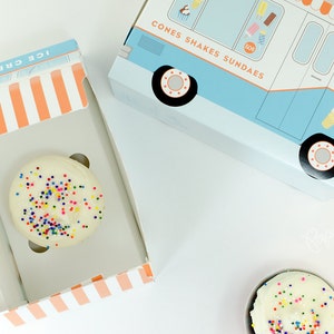 Ice Cream Party Favor Box, Ice Cream Truck Cupcake Box - Set of 4 ...
