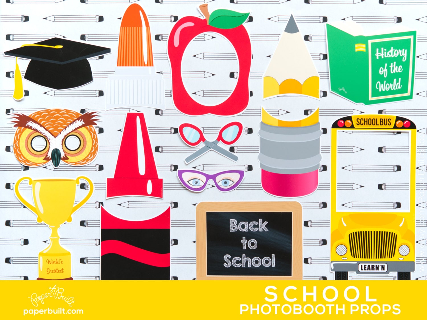 Back to School Photo Booth Props First Day Photobooth Props - Etsy