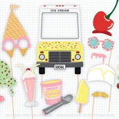Ice Cream Party Photo Booth Props Photobooth Props Ice - Etsy Hong Kong