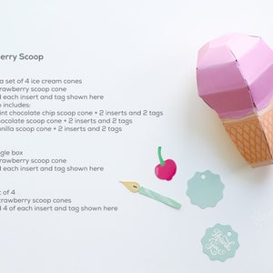 Ice Cream Cone Box, Ice Cream Social Party Supplies, Summer Favor Box ...