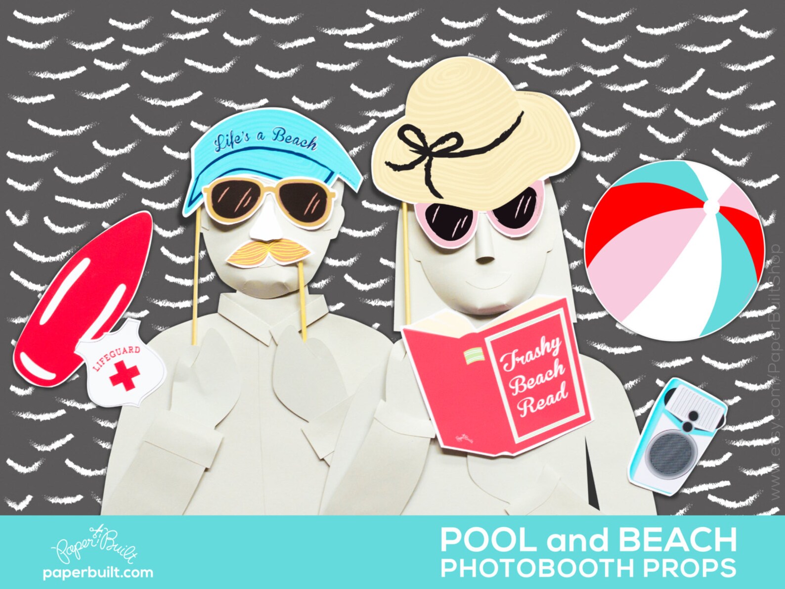 Pool Party Photo Booth Props, zwemfeest, zomerfeest, strand, feest ...