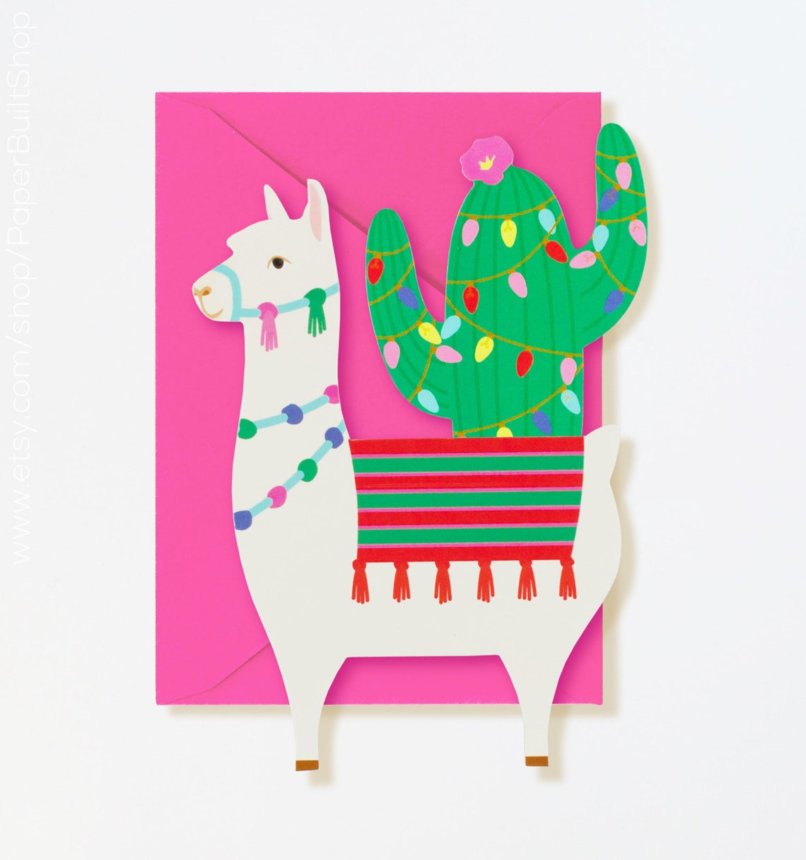 Merry Christmas Llama Card Fa La La Llama Christmas Card - Etsy
