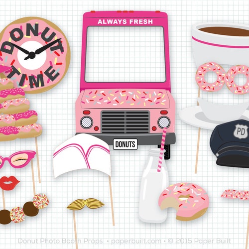 Printable Doughnut Photo Booth Props Doughnuts Photobooth - Etsy