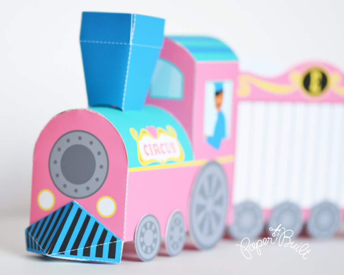 INSTANT DOWNLOAD - Printable Circus Treat Train Favor Box/ Gift Box ...