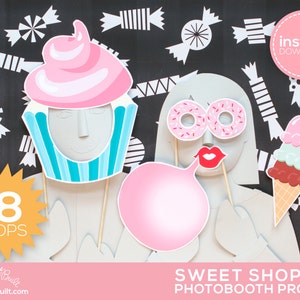 Sweet Shoppe Party, Photo Booth Props, Photobooth Props, Cupcakes ...
