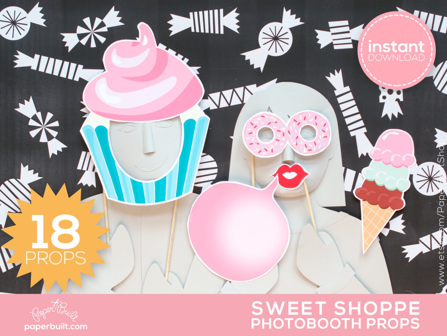 Sweet Shoppe Party, Photo Booth Props, Photobooth Props, Cupcakes ...