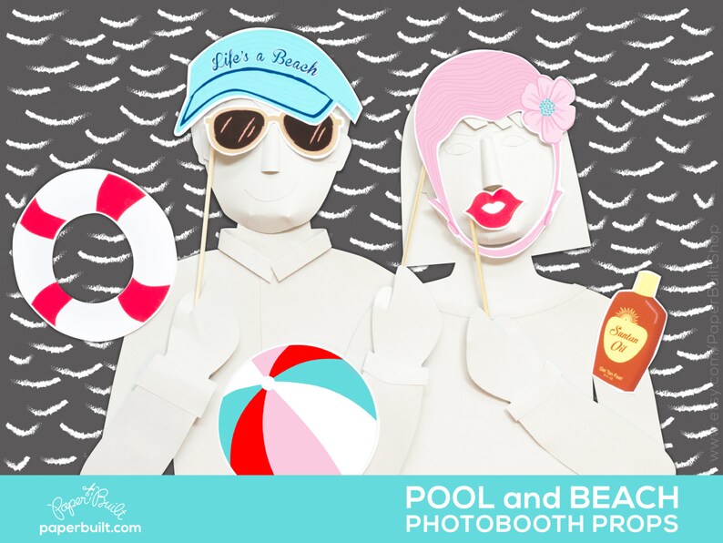 Pool Party Photo Booth Props Swimming Party Summer Party - Etsy