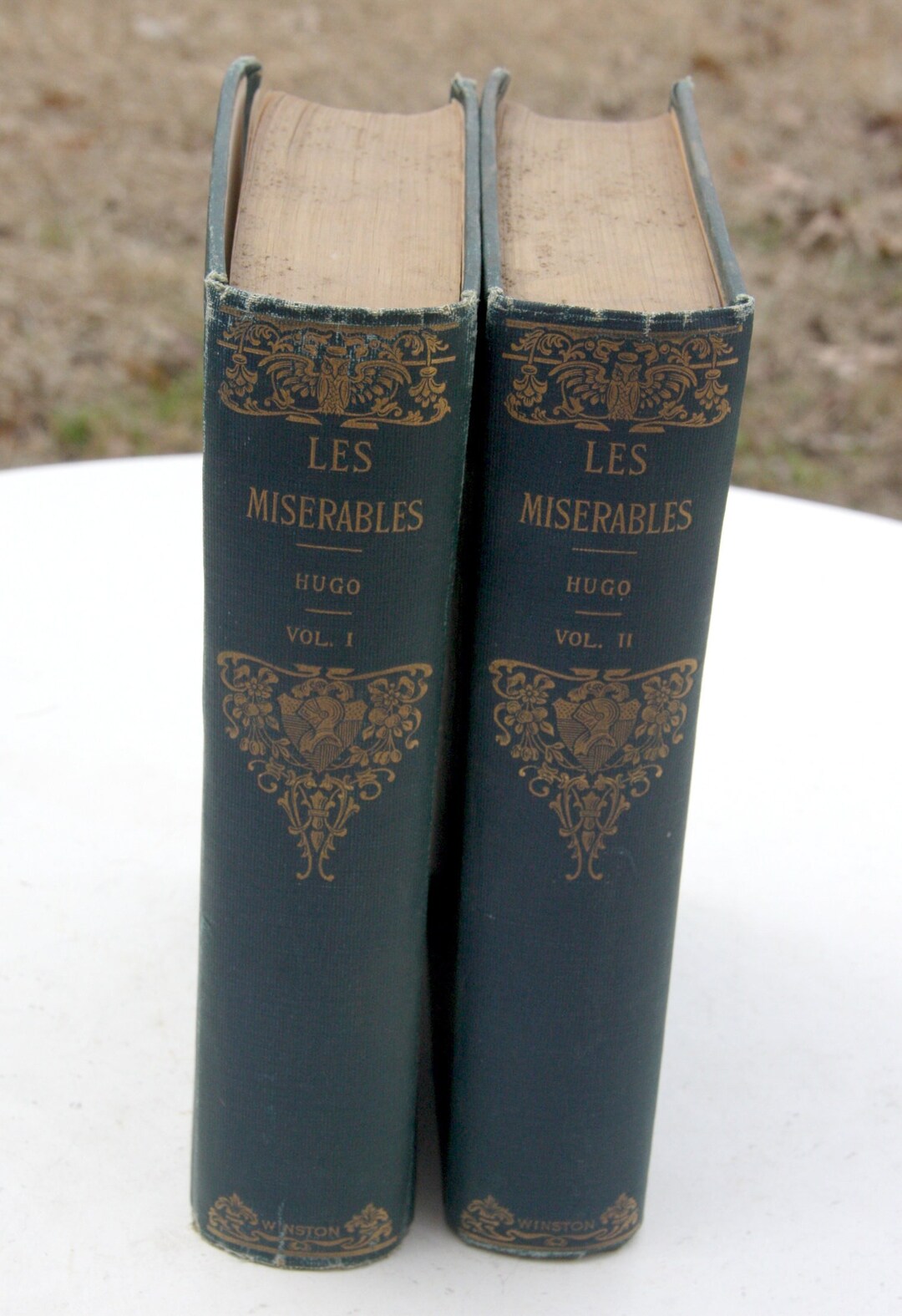 Antique Les Miserables Book Set, Complete in Two Volumes, Volumes I and ...