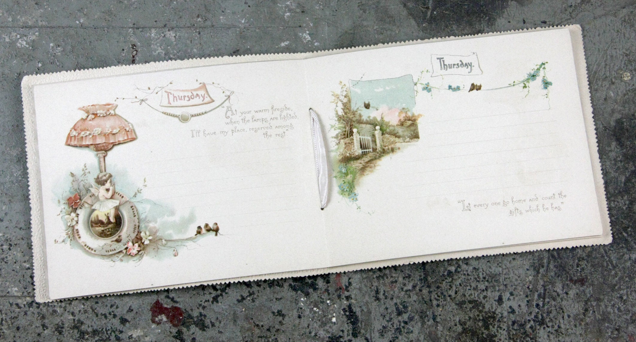 Extremely Rare Unused Victorian Calendar, My Ladye's at Home Booke ...