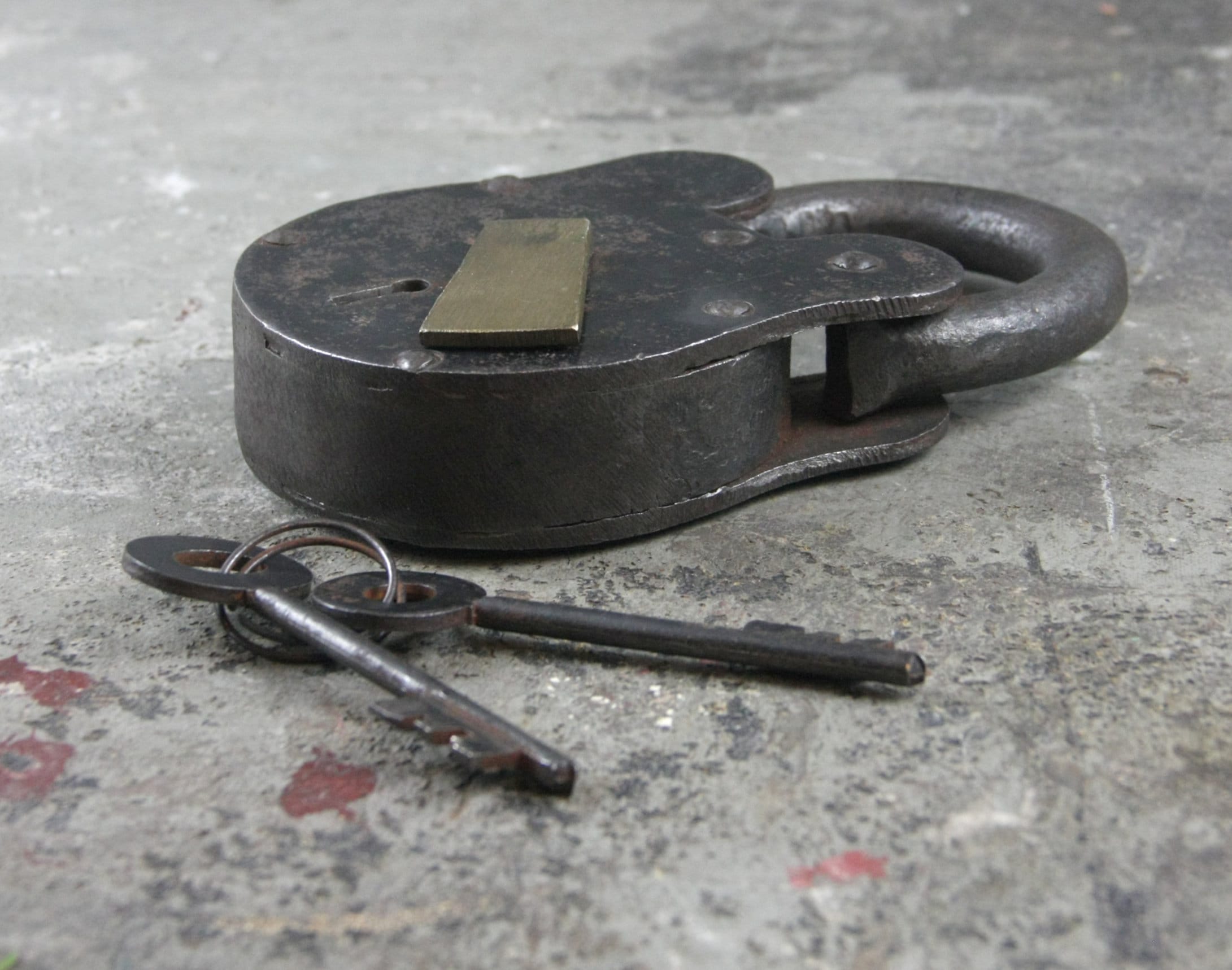 Antique Working Prison Lock and Two Skeleton Keys, Heavy Steel and ...