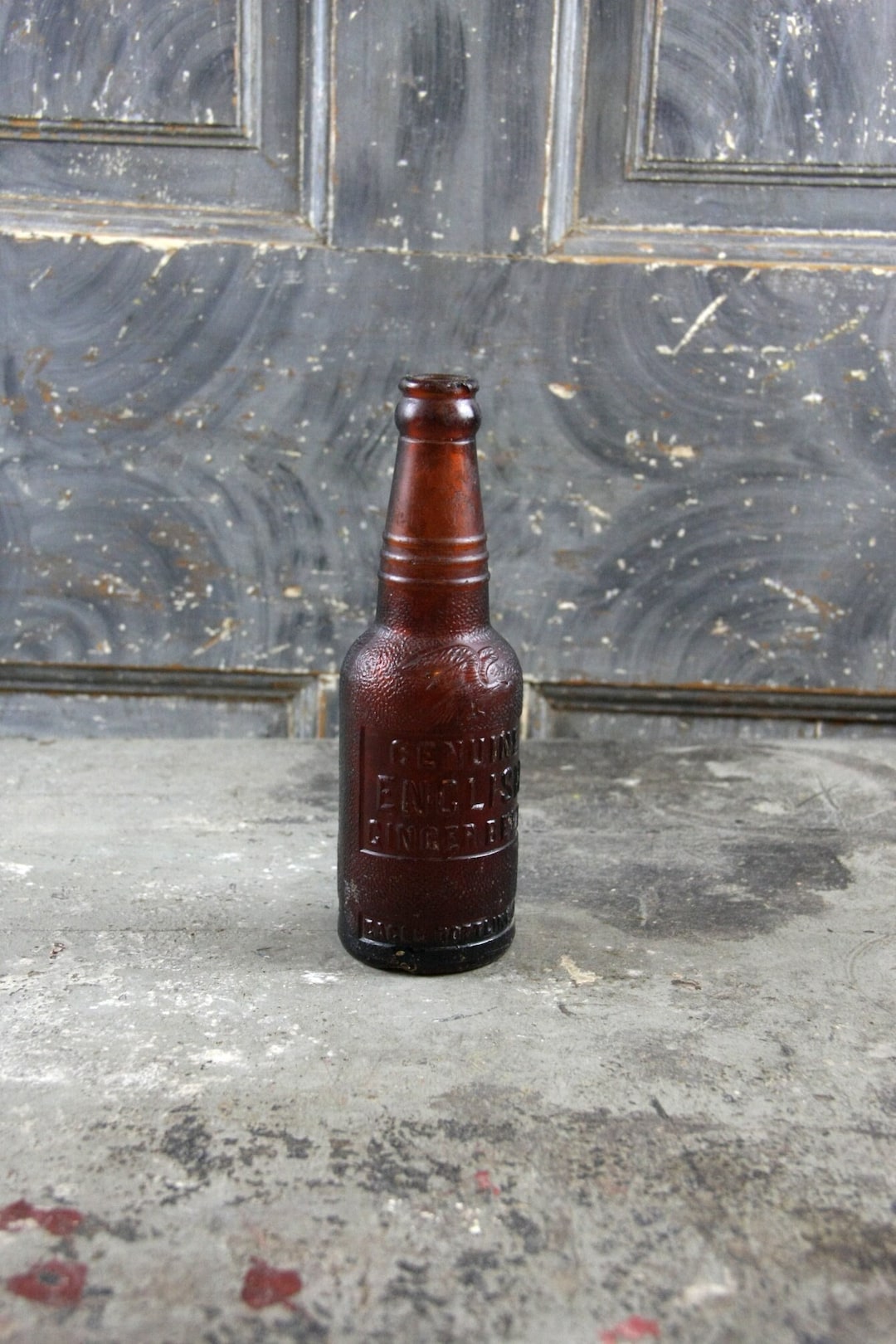 RARE Antique Genuine English Ginger Amber Beer Bottle With Embossed ...