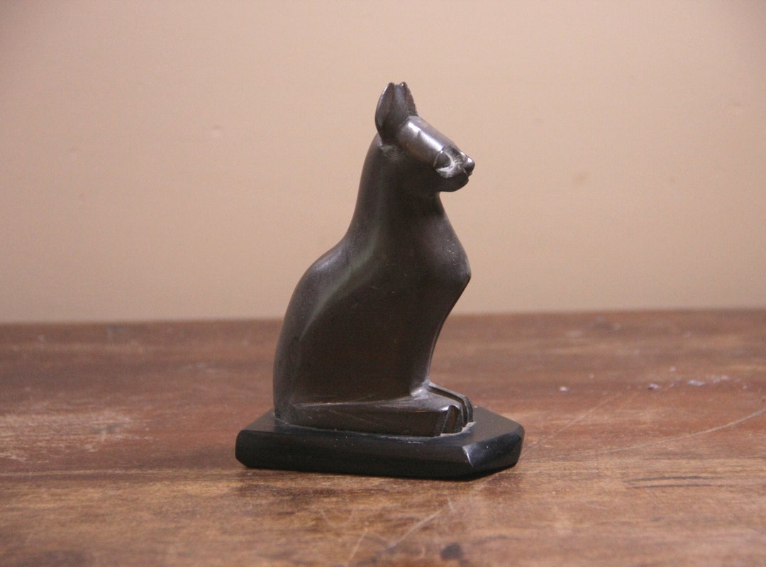 Sleek Egyptian Sphinx Mid-century Cat Figurine, Goddess Bastet, Vintage ...